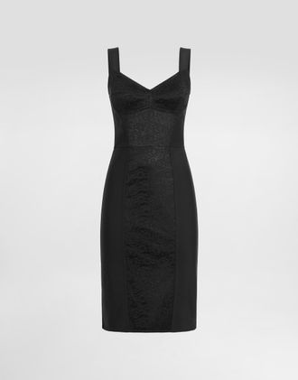 Dolce & Gabbana Sheath Dress In Elastic Fabric And Lace - Frau Collection Schwarz 42