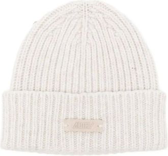 Autry Homme, Accessoires, Beige, Taille: ONE Size Ribbed Wool Blend Beanie