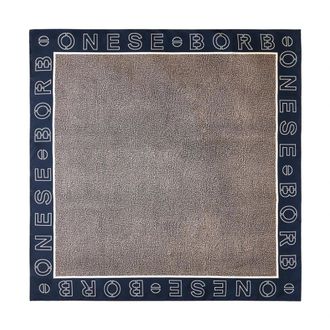 Borbonese Op Logo Outline Foulard - - Accessories - Damen - Blau - ONE SIZE