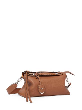 Fendi Womens Handbag By The Way Selleria Reversible Tan Brown Calf Leather Handbags Hand Bags