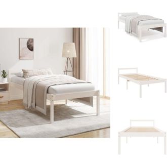 vidaXL Betten & Bettgestelle - Living Seniorenbett Wei&szlig; 90x190 cm Massivholz Kiefer