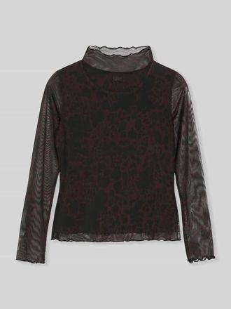 s.Oliver Black Label Langarmshirt mit semitransparentem Mesh-Besatz