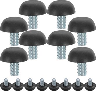 NUOBESTY Verstellbare M&ouml;belf&uuml;&szlig;e M8 Edelstahl Gewinde Gummikappen H&ouml;henverstellbar rutschfest F&uuml;r Tische St&uuml;hle Schr&auml;nke Wohnzimmer Innenbereich