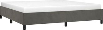 vidaXL Cadre de lit sans matelas gris fonc&eacute; 200x200 cm velours Vidaxl