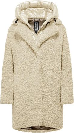 Bomboogie Femme, Manteaux, Beige, Taille: 40 FR Odessa Overcoat - Manteau Long en Fausse Fourrure Shearling