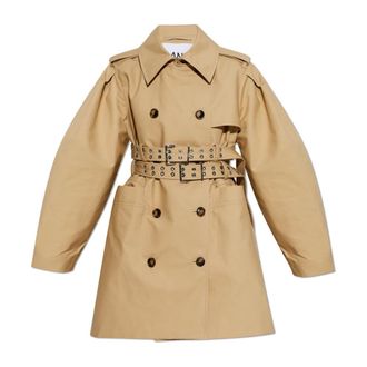 Ganni Femme, Manteaux, Beige, Taille: 40 FR Trench-coat en double coton