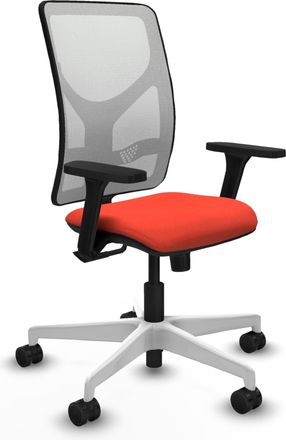 Piqueras y Crespo B&uuml;rostuhl mit 3D-Armlehnen, h&ouml;henverstellbare Lendenwirbelst&uuml;tze, ausgestattet mit 3 Positionen und Schneideschaum, mit Rollen von 65 mm, Nylon, Wei&szlig;/