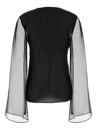 Alberta Ferretti Womens Silk Blouse Black Blouses Shirt