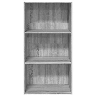 Generic Aufbewahrungs-B&uuml;cherregal, Vertikaler Offener Regal-Organizer, B&uuml;cherregal aus Holzwerkstoff f&uuml;r Wohnzimmer, Schlafzimmer, B&uuml;ro (Graues Sonoma 80)