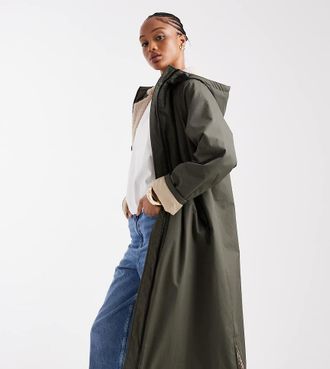 Asos Tall ASOS DESIGN Tall - Trench long avec doublure en polaire - Olive-Noir