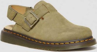 Dr. Martens Jorge II Tumbled Nubuck Leder Slingback Mules in Gr&uuml;n, Gr&ouml;&szlig;e: 40