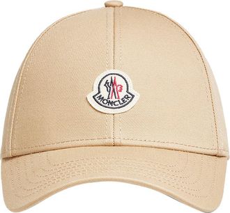 Moncler Moncler Cotton Gabardine Baseball Cap, Men, Beige, Size: One Size