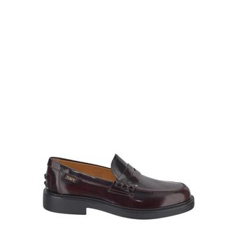 Tod's Femme, Chaussures, Rouge, Taille: 37 EU Mocassin en Cuir Verni