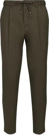 Herno Pantalon &agrave; cordon de serrage en coton m&eacute;lang&eacute;