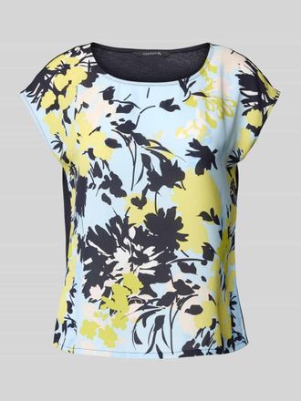 Comma T-Shirt aus Viskose-Mix mit Rundhalsausschnitt