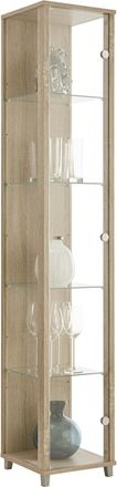 Möbelando Vitrine Glasvitrine Standvitrine Vitrinenschrank Berlin III Sonoma-Eiche