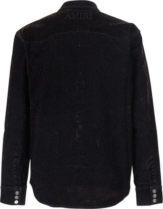 Amiri Patchwork Denim Shirt - Black