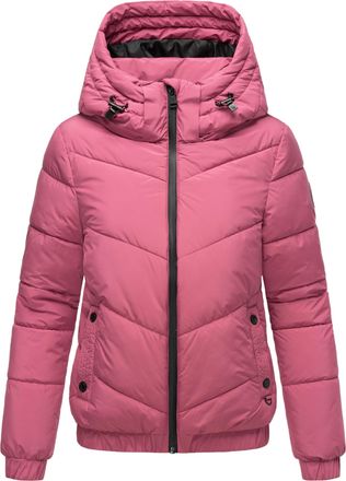 Marikoo Damen Winterjacke warme Steppjacke mit Kapuze Nayanaa XVI Berry Rouge Gr. S