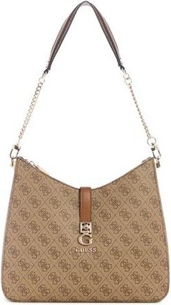 Guess Zamira Hobo Sac à bandoulière pour femme, Logo latte, Taille unique