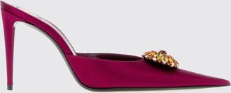 Saint Laurent Mules Thierry en satin orn&eacute;es de strass avec talon aiguille