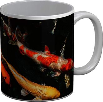 Fabulous Keramische Becher 325ml Koi Fisch Multicolor Fischteich Japan Goldfisch