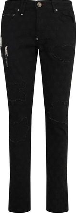 Philipp Plein Homme, Jeans, Noir, Taille: W29 Rock Star Jeans Broderie Monogramme