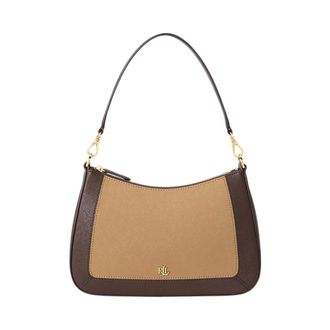 Ralph Lauren Sac &agrave; bandouli&egrave;re moyen Danni 26 en cuir grain&eacute; - Femme - Sacs - Brun - Taille: ONE Size