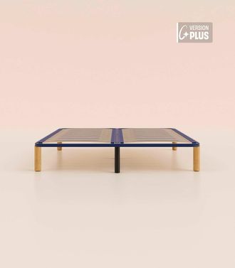 Tediber Sommier &agrave; lattes 120x190 cm Plus - Confort responsable - Livr&eacute; en kit - Fait en France - Acier recycl&eacute; et lattes en bois - Tediber