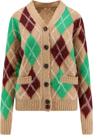 Aspesi cardigan en maille losanges - Marron