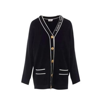 Elisabetta Franchi Cardigan en tricot - Femme - Pulls - Noir - Taille: 38 FR