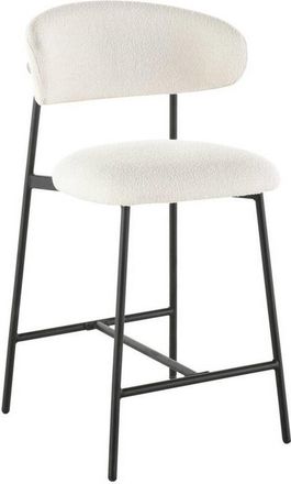 Livetastic Barhocker, Wei&szlig;, Holz, Metall, Textil, Pappel, Sperrholz, Rundrohr, 53x104x54 cm, Esszimmer, Barm&ouml;bel, Barhocker