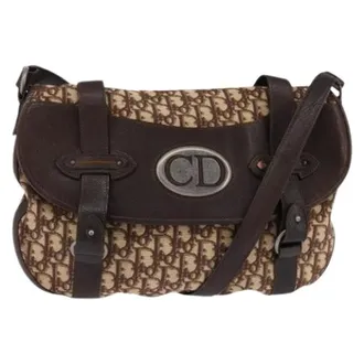 Dior Sac bandouli&egrave;re Vintage Trotter Canvas Pre-owned - Femme - Pre-owned - Brun - Taille: ONE Size