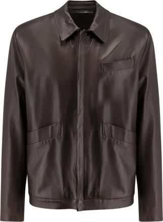 Salvatore Santoro veste en cuir à poignets zippés - Marron