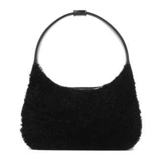 Kazar Schwarze Leder- und Schafswoll-Schultertasche - - Bags - Damen - Schwarzk - ONE SIZE