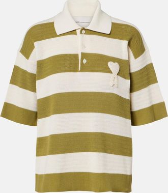 Ami Polo Ami de Coeur en coton ray&eacute;