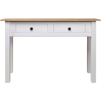 vidaXL Table console Blanc 110x40x72 cm Pin solide Gamme Panama