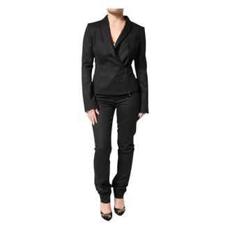 Exte Zweiteiliger Hosenanzug mit doppelreihigem Sakko - - Jackets - Damen - Schwarzk - XS