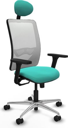 Piqueras y Crespo B&uuml;rodrehstuhl Zulema mit 3D-Armlehnen, h&ouml;henverstellbarer Lendenwirbelst&uuml;tze und festem Kopfteil, ausgestattet mit 3 Positionen und Schneideschaum, We