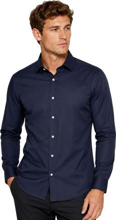 HUGO BOSS Formelles Hemd f&uuml;r Herren, Oxford-Stil, Lang&auml;rmlig (Dunkelblau)