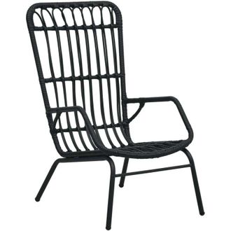 vidaXL Vidaxl - Gartenstuhl Poly Rattan Schwarz
