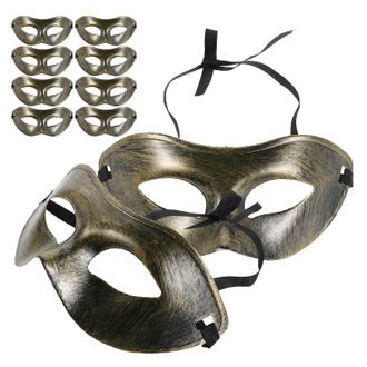 Pretyzoom Venezianische Halbgesichtsmaske Vintage Stil Leichte Kunststoff Maske f&uuml;r Damen und Herren Karneval Halloween Maskenball Cosplay Party Zubeh&ouml;r