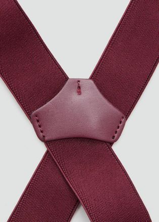 Mango Bretelles &eacute;lastiques r&eacute;glables d&eacute;tails cuir bordeaux - Homme - Taille unique - MANGO MAN