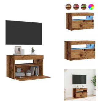 vidaXL Vidaxl - Meuble tv avec lumi&egrave;res led vieux bois bois ding&eacute;nierie - Meuble tv - Meubles tv - Support tv - Meuble Hifi