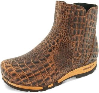 Woody Woody Femme Olga Bottine, Tabacco Croco, 38 EU