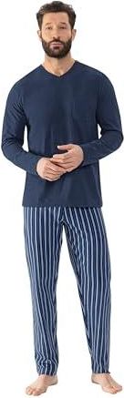 Mey Pyjama long pour homme s&eacute;rie droite 2240000, Yacht Blue, L