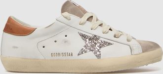 Golden Goose Baskets Super-Star White Beige Cinder Leatehr Brown