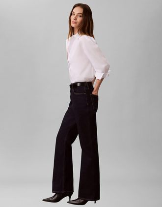 Calvin Klein Jeans jean bootcut taille haute bleu fonc&eacute; d&eacute;lav&eacute;