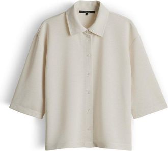 someday Kurzarmshirt Kulea Weite Passform, leicht verk&uuml;rzt mit Hemdblusenkragen