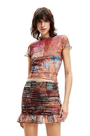 Desigual TS_Bora 9019 Tutti Fruti T-Shirt, Finition du mat&eacute;riau, Taille S Femme