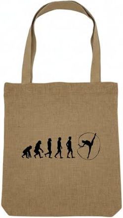 Fabulous Sac Shopping Tote Bag Aspect Lin - Evolution Gymnastique Sport Athl&egrave;te Gymnaste - Sac de Courses Toile Epaisse 360g Beige Naturel Cabas Port&eacute; Epaule S